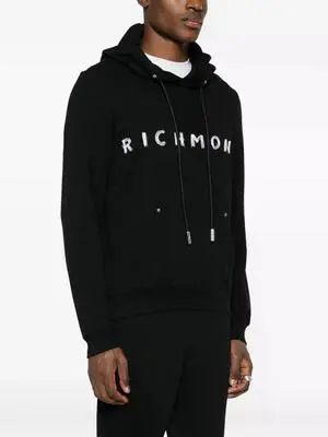 John Richmond Logo Embroidered Cotton Hoodie