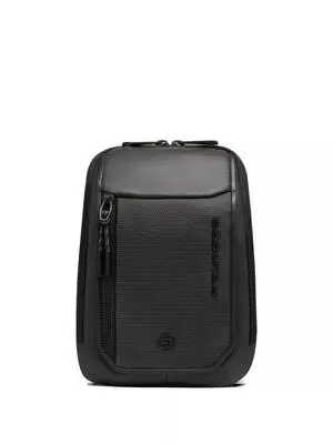 PIQUADRO Messenger Bag With Leather Trim - Black
