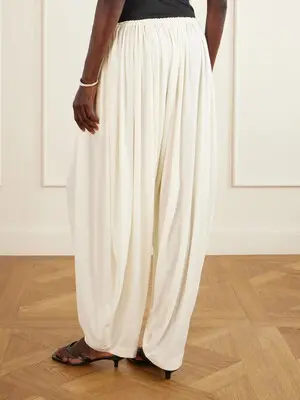 Co Gathered Satin Wide-leg Trousers