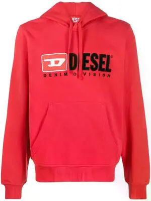 DIESEL® S-ginn-hood-div Logo-appliqué Hoodie - Red