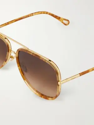 Chloé Aviator-frame Acetate Sunglasses