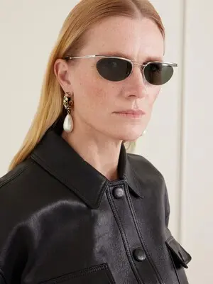 Saint Laurent Tone Oval-frame Sunglasses