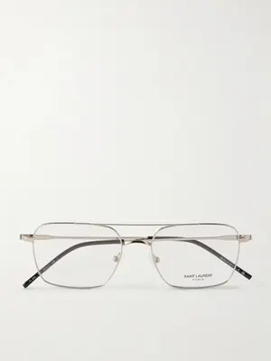 Saint Laurent Sl 888" Square-frame Metal Glasses - Silver