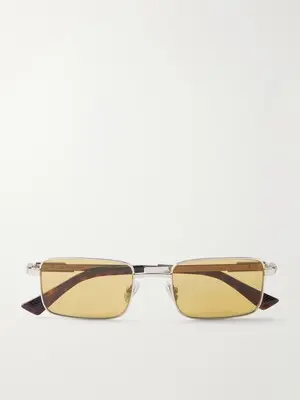 Bottega Veneta Square Frame Metal Sunglasses - Silver
