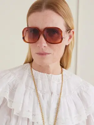 Chloé Square-frame Acetate Sunglasses - Red