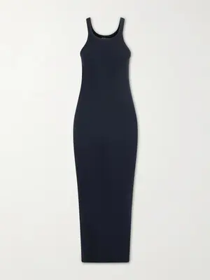 JAMES PERSE Ribbed Cotton Midi Dress - Gray