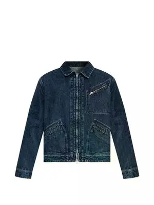 Kenzo Logo Embroidered Denim Jacket - Blue