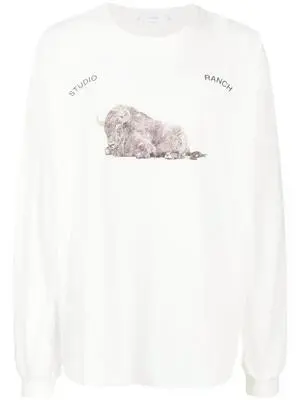 1989 STUDIO Graphic Print Cotton Sweatshirt - White