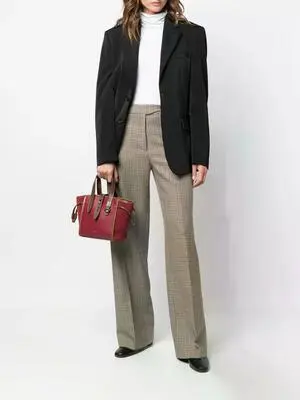 N°21 Camel Brown Check Print Wool Trousers