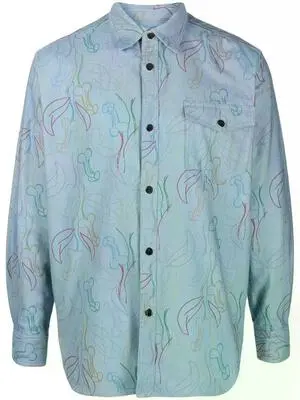 Viktor & Rolf Graphic-print Button-up Denim Shirt