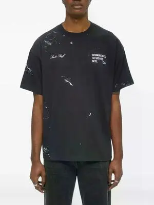DOMREBEL Paint-splatter Logo-print T-shirt