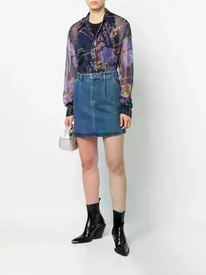 Dsquared2 Floral Print Semi-sheer Shirt - Blue