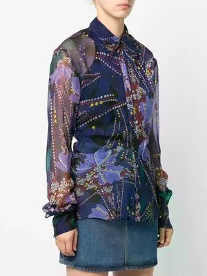 Dsquared2 Floral Print Semi-sheer Shirt