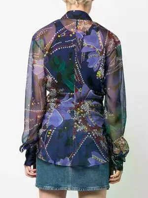 Dsquared2 Floral Print Semi-sheer Shirt