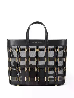 Elisabetta Franchi Small Mesh Tote Bag - Black