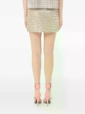 Valentino Garavani Mini Skirt In Embroidered Organza - Neutrals