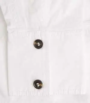 GANNI Stretch Cotton V-neck Shirt
