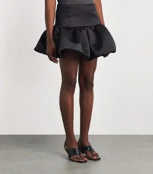 GANNI Satin Bubble Hem Mini Skirt