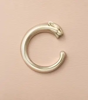 Cartier Leather Panthère C De Card Holder - Beige