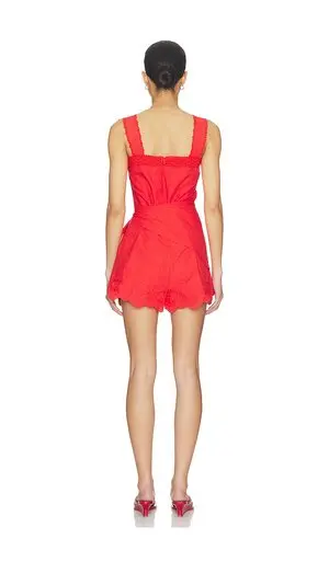 Line & Dot Cotton Eyelet Romper