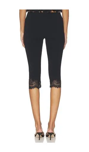 Tularosa Lace Trimmed Knit Capri Pants