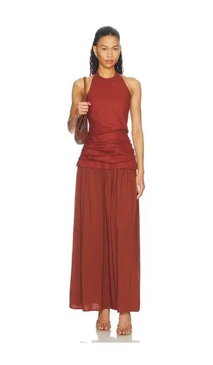 Faithfull The Brand Tali Maxi Dress - Brown
