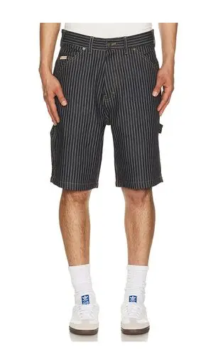 IRON & RESIN Dennis Striped Denim Shorts - Navy