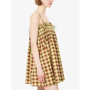 DAMSON MADDER Checked Cotton Mini Dress