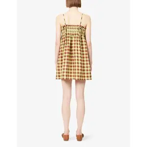 DAMSON MADDER Checked Cotton Mini Dress