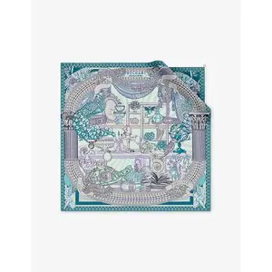 BVLGARI Curiosity Printed Square Silk-twill Scarf - Green