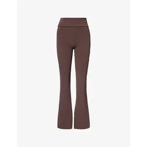 SISTERLY TRIBE Soft Cotton Foldover Yoga Trousers - Espresso