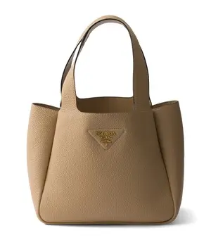 Prada Prada Small Grained Calfskin Tote Bag Neutral
