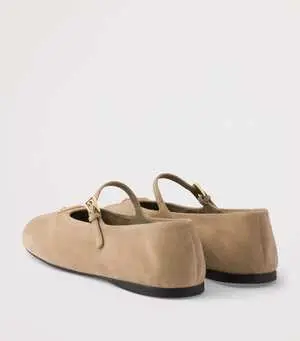 Prada Suede Ballet Flats - Neutral