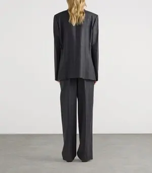 Prada Wool Check Tailored Trousers