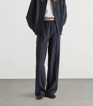 Prada Silk Wide-leg Trousers