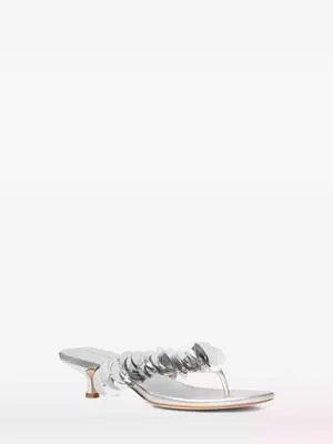 Michael Kors Loretta Sequin-embellished Thong Sandals - Silver