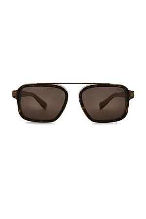 Zegna Geometric Acetate Sunglasses - Brown