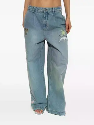 Munthe Embroidered Wide-leg Jeans
