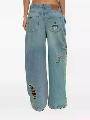 Munthe Embroidered Wide-leg Jeans
