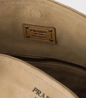 Prada Canvas And Leather Shoulder Bag - Neutral