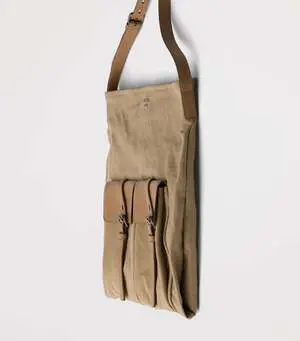 Prada Canvas And Leather Shoulder Bag - Neutral