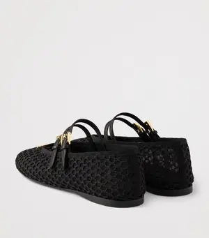 Prada Mesh Mary Jane Ballet Flats
