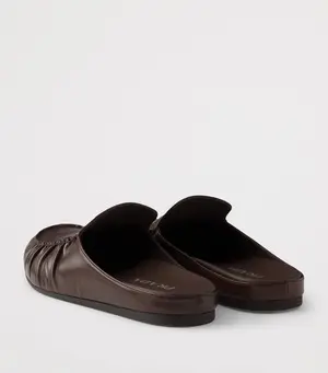 Prada Leather Mules - Brown