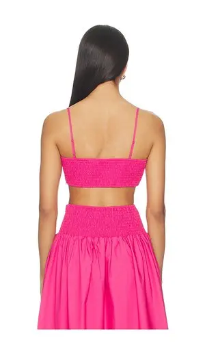 Susana Monaco Poplin Crop String Top - Pink
