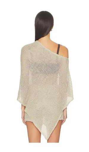 Enza Costa Linen Open Knit Poncho
