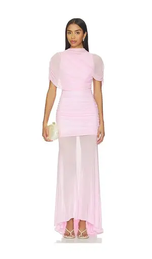 Amanda Uprichard Evianna Mesh Gown - Pink