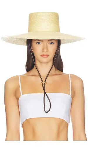 Janessa Leoné Wide Brim Straw Hat - Beige