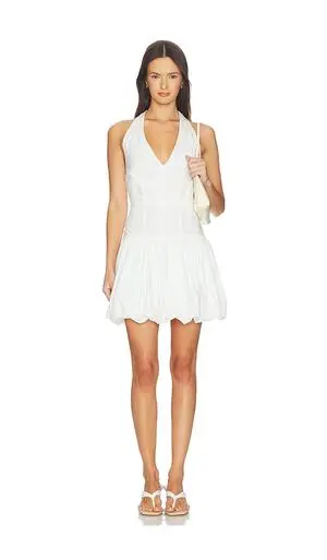 Simkhai Brooke Cotton Halter Mini Dress - White