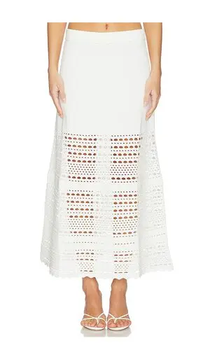 Simkhai Westly Open Stitch Knit Skirt - Ivory