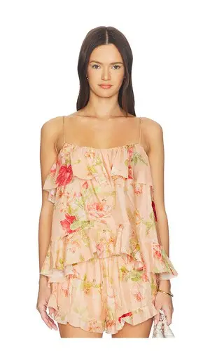 Zimmermann Roselight Frill Cami Top - Pink